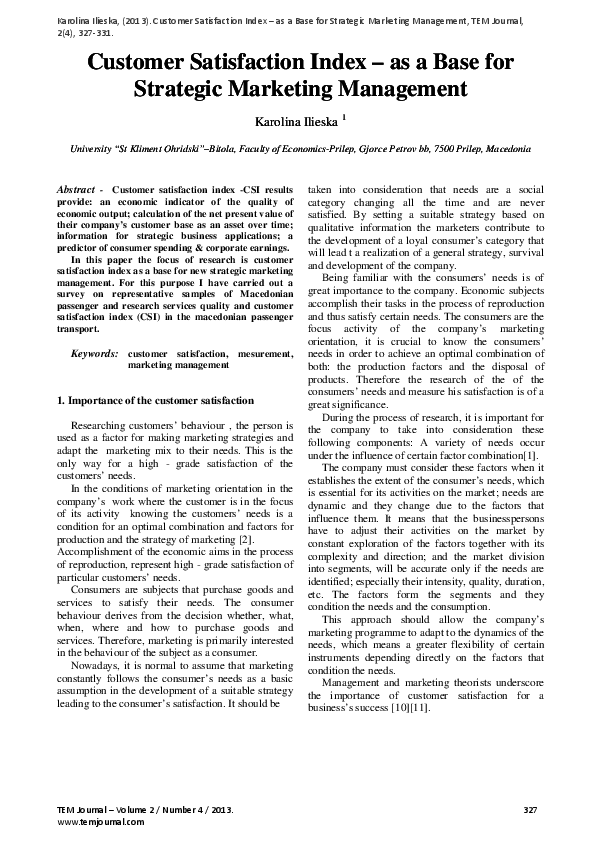 indice de satisfaction definition