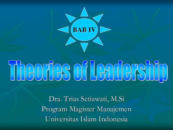 (PPT) Leadership - Magister Management Subject _Faculty of Economics ...