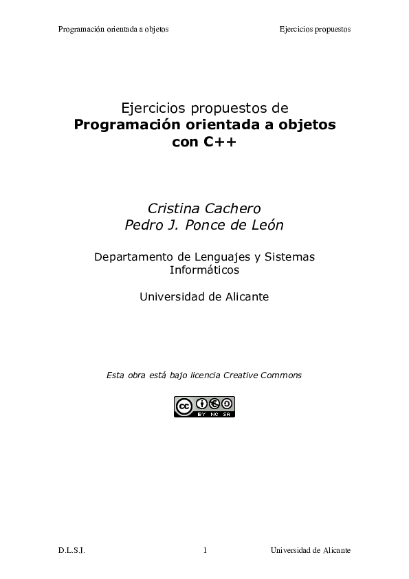 Pdf Programación Orientada A Objetos Ejercicios Propuestos Ejercicios Propuestos De
