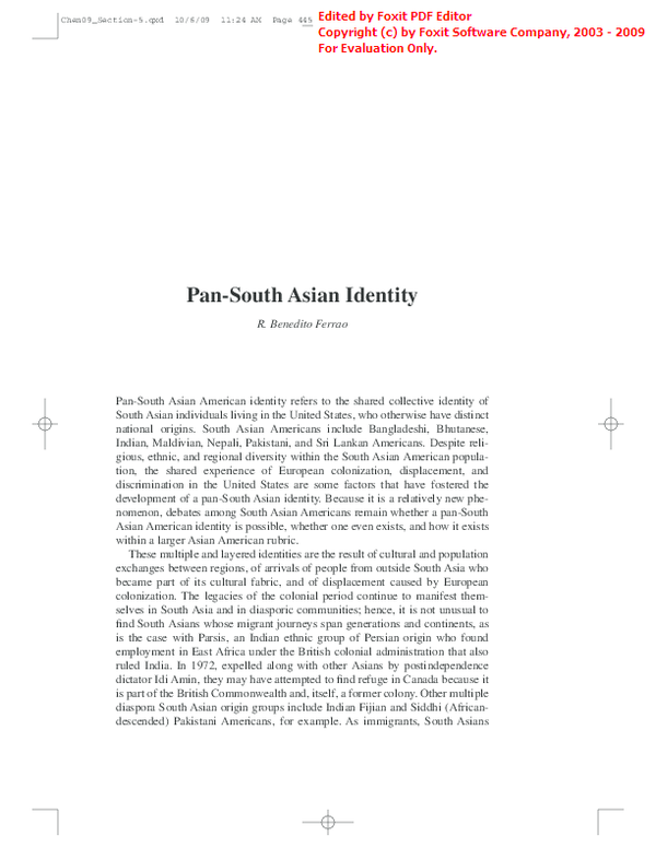 (PDF) Pan South Asian Identity