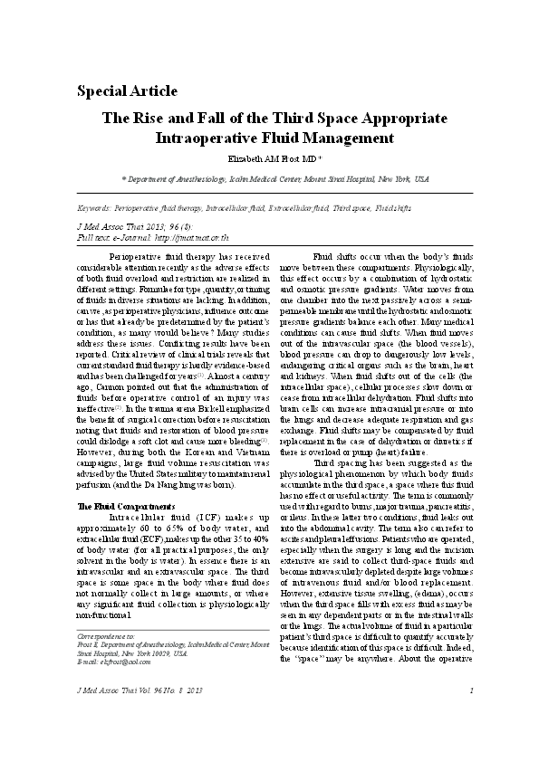 (PDF) The Rise and Fall of the Third Space Appropriate Intraoperative ...