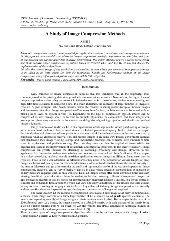 (PDF) A Study of Image Compression Methods