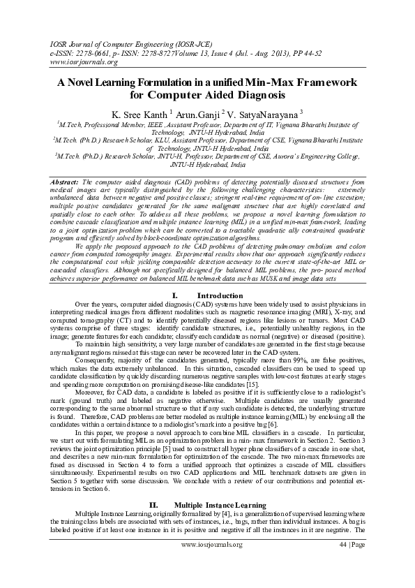 (PDF) A Novel Learning Formulation in a unified Min-Max Framework for ...