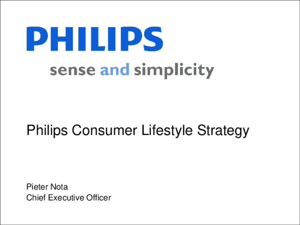 (PDF) Philips Consumer Lifestyle Strategy