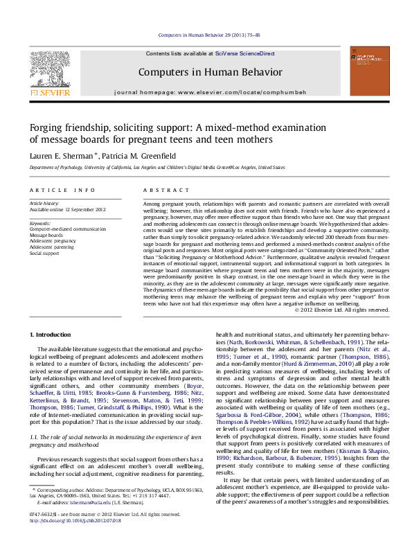(PDF) Forging friendship, soliciting support: A mixed-method ...