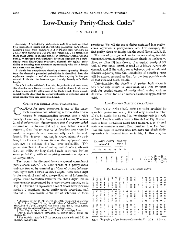 (PDF) Low-Density Parity-Check Codes