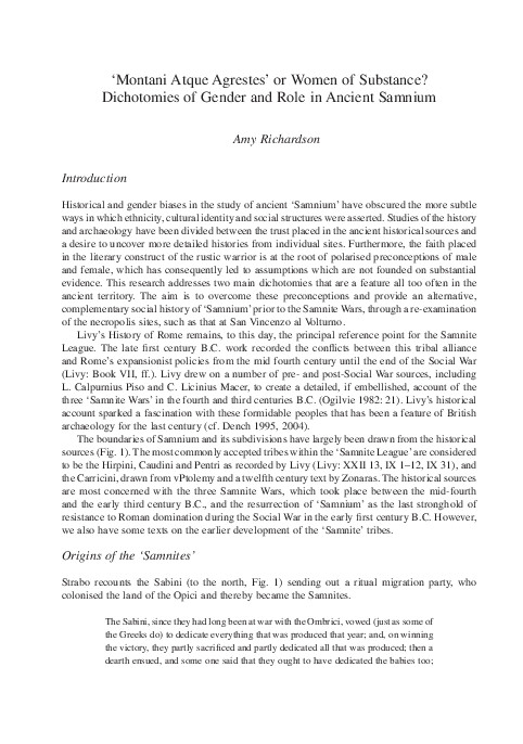 (PDF) Richardson, A. 2009. 'Montani Atque Agrestes' or Women of ...