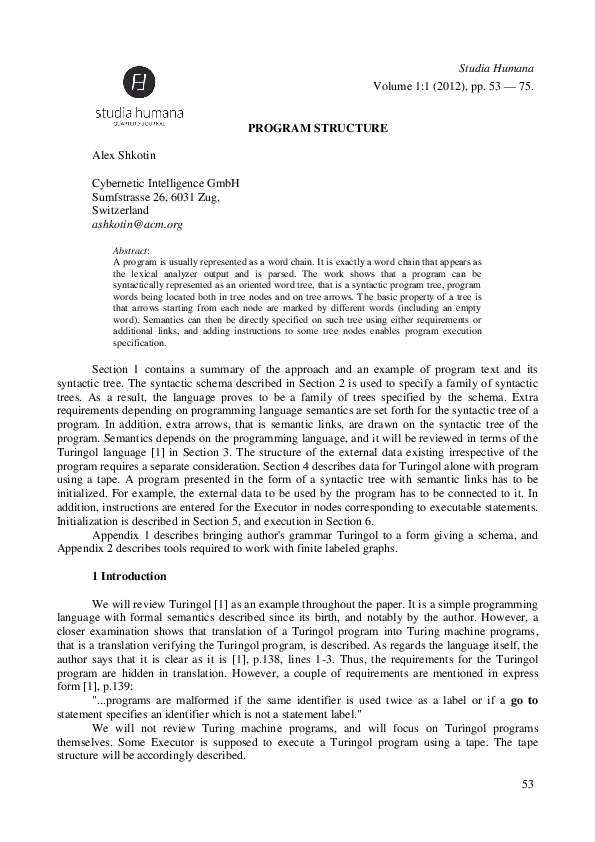 (PDF) Program Structure