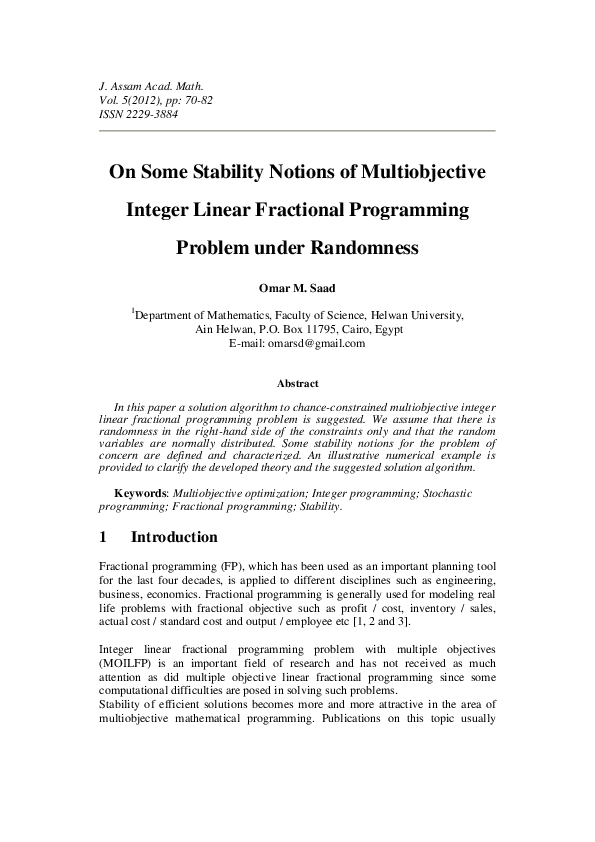 Stochastic Optimization Example