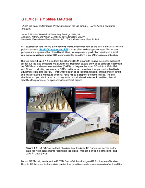 (PDF) Check the EMC performance of your designs in the lab with a GTEM ...