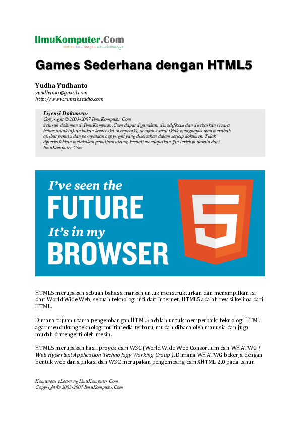 (PDF) Games Sederhana dengan HTML5