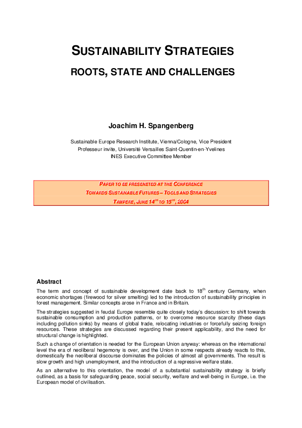 (PDF) Sustainability Strategies