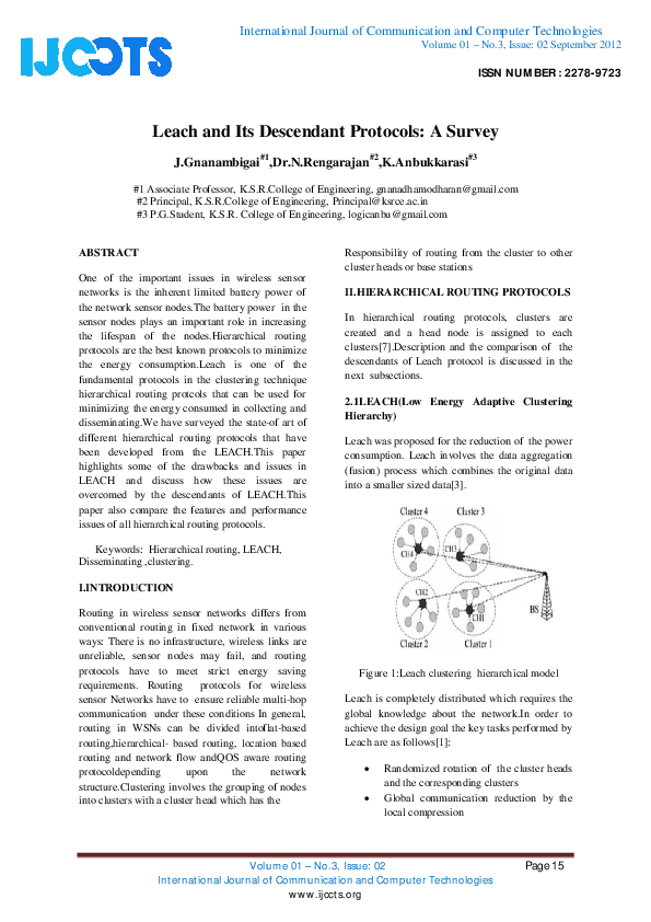 (PDF) Leach and Its Descendant Protocols: A Survey | Akash S - Academia.edu (PDF) Leach and Its Descendant Protocols: A Survey | Akash S - Academia.edu