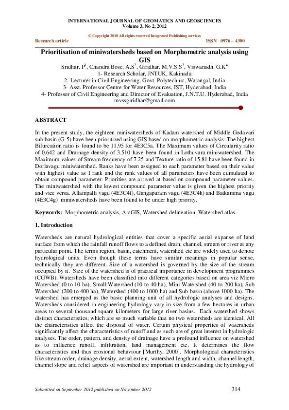 (PDF) INTERNATIONAL JOURNAL OF GEOMATICS AND GEOSCIENCES Volume 3, No 2 ...