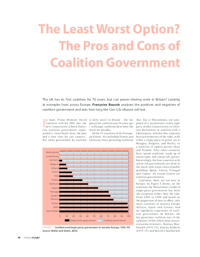 (PDF) The Least Worst Option? The Pros and Cons of Coalition Government