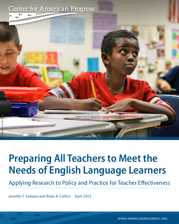 (PDF) Preparing All Teachers to Meet the Needs of English Language ...