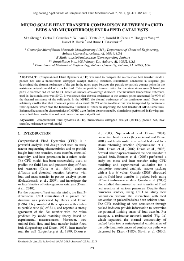 (PDF) Micro Scale Heat Transfer Comparison between Packed Beds and ...