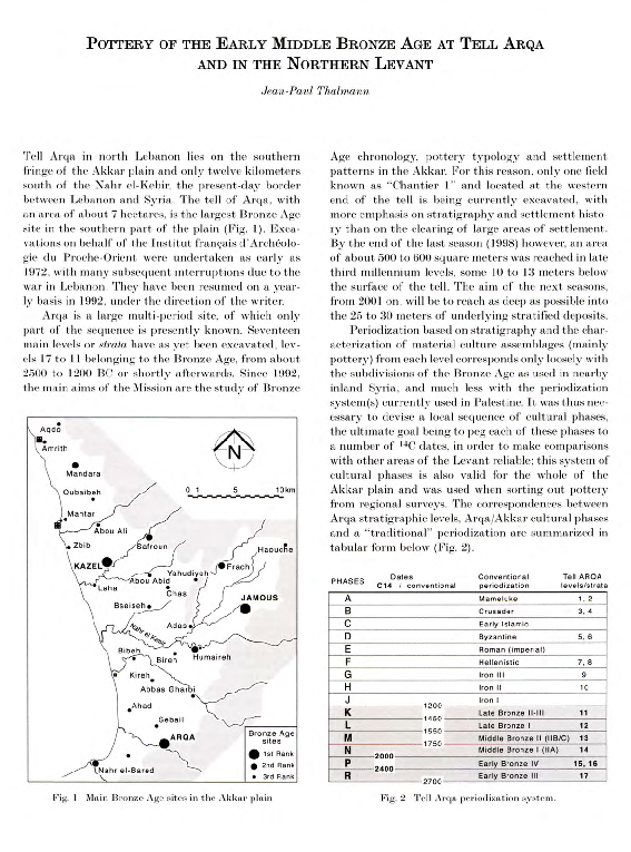 (PDF) « Middle Bronze I Pottery in Tell Arqa (Lebanon) and in the ...