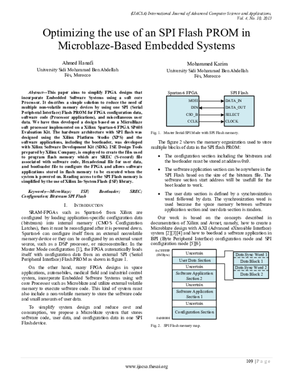 (PDF) Optimizing the use of an SPI Flash PROM in Microblaze-Based Embedded Systems