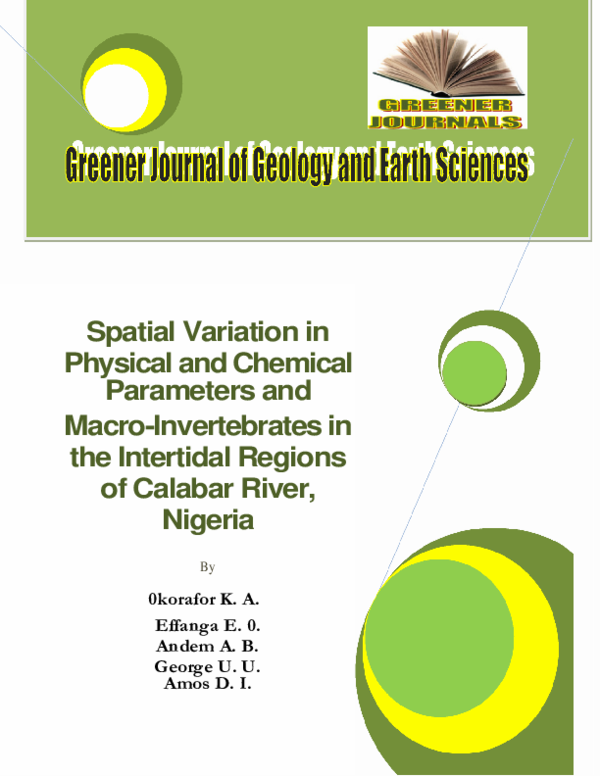 Pdf Spatial Variation In Physical And Chemical Parameters And Macro Invertebrates In The