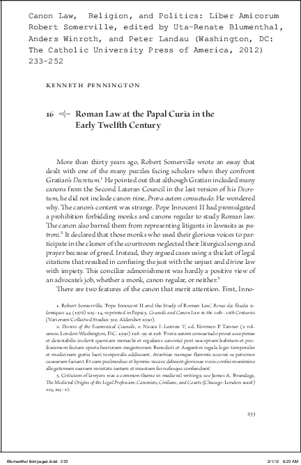 (PDF) Roman Law at the Roman Curia