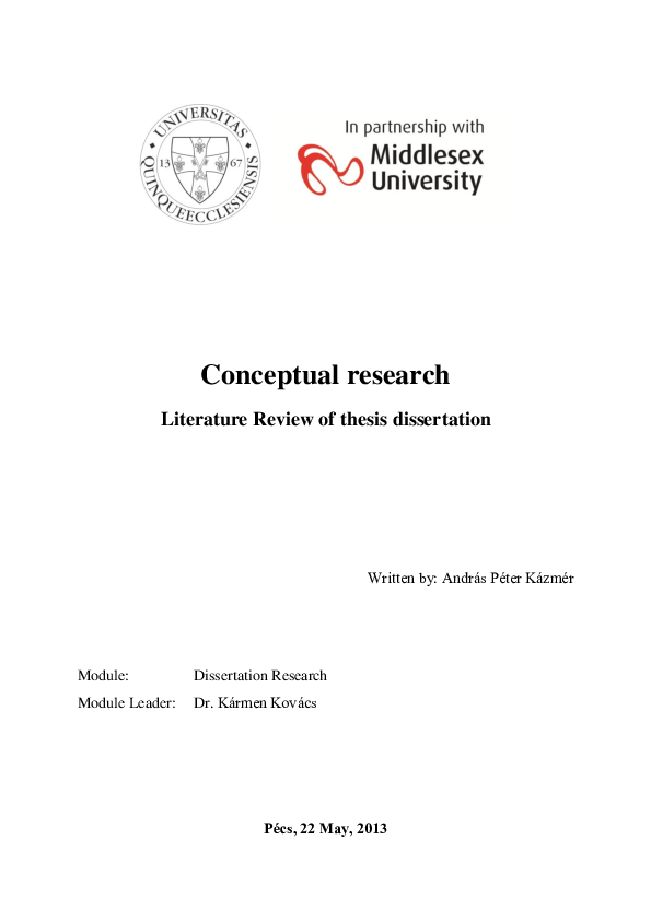 (PDF) Conceptual research Literature Review of thesis dissertation