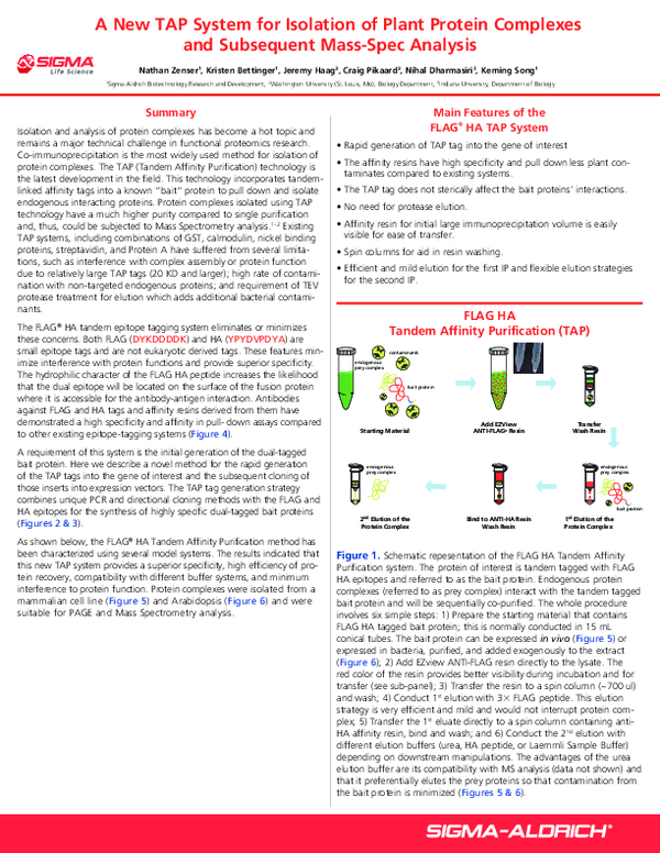 (PDF) A New TAP System for Isolation of Plant Protein Complexes and ...