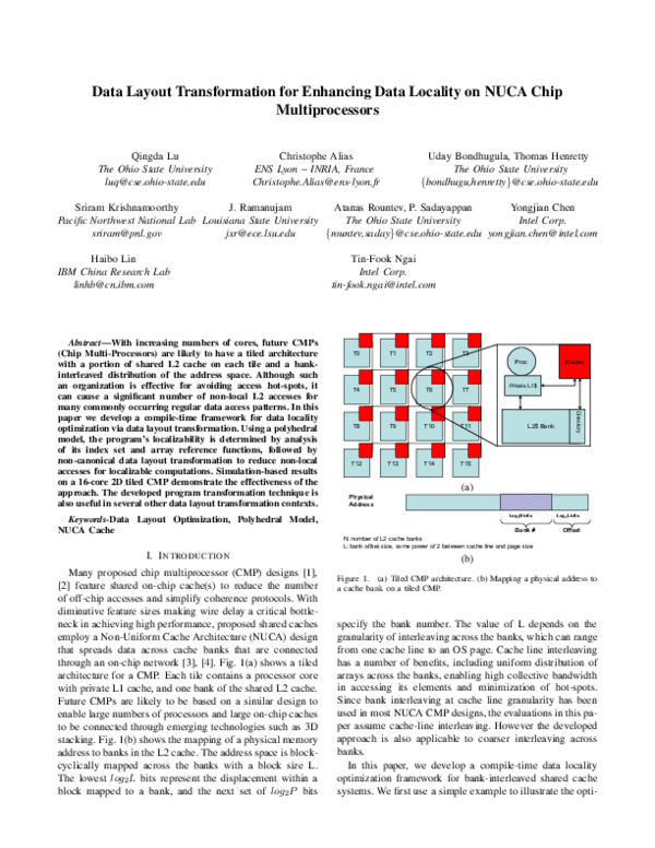 (PDF) Data Layout Transformation for Enhancing Data Locality on NUCA Chip Multiprocessors