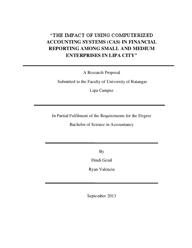 Doc The Effects Of Using Computerized Accounting Systems