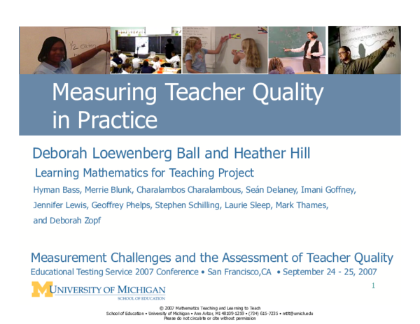 (PDF) Measuring Teacher Quality in Practice Learning Mathematics for ...
