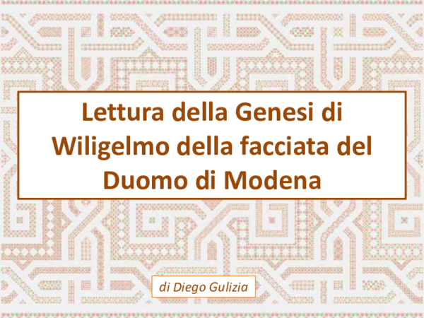 (PDF) Lettura della Genesi di Wiligelmo della facciata del Duomo di Modena