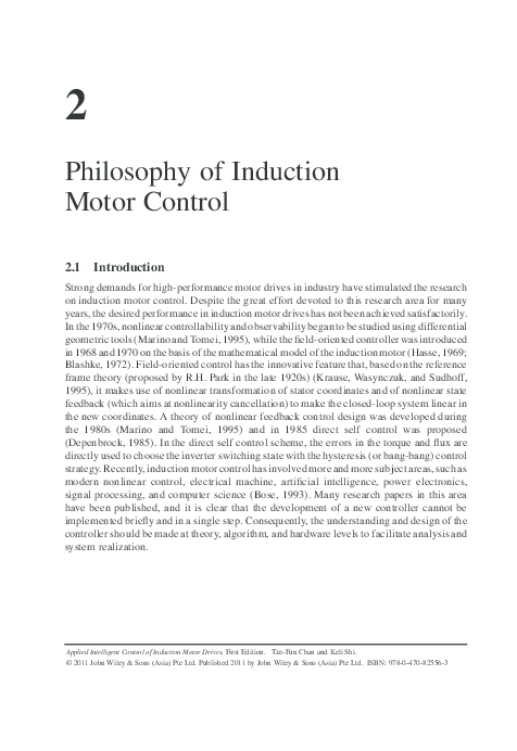 (PDF) 2. Philosophy of Induction Motor Control