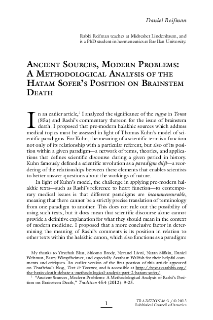 (PDF) Ancient Sources, Modern Problems: A Methodological Analysis of ...