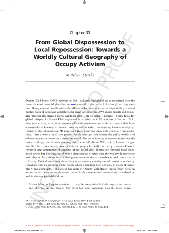 (PDF) From Global Dispossession to Local Repossession: Towards a ...
