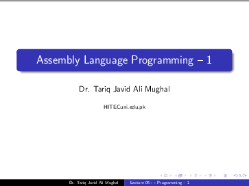 (PDF) Assembly Language Programming – 1