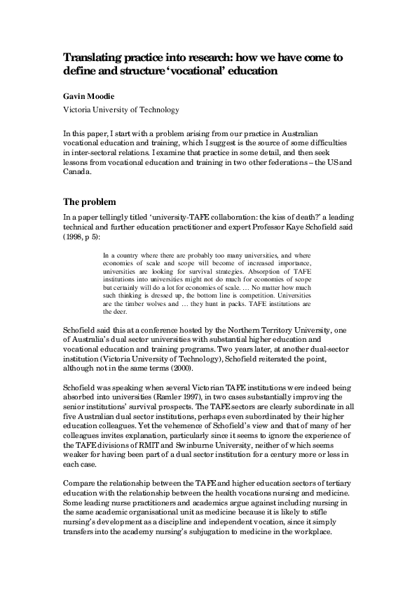 (PDF) Translating practice into research: how we have come to define ...