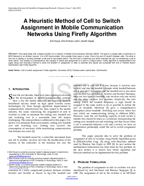 (PDF) Researchpaper A-Heuristic-Method-of-Cell-to-Switch-Assignment-in-Mobile-Communication ...