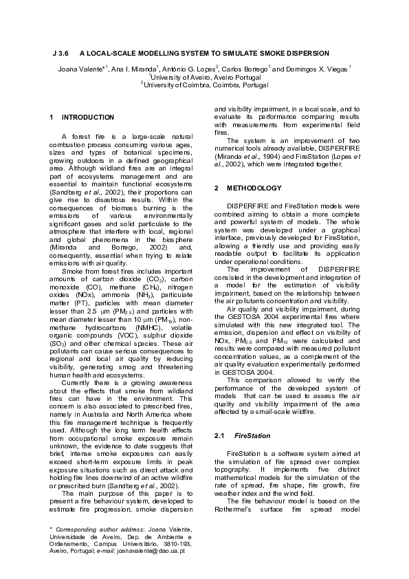 (PDF) Local-scale modelling system to simulate smoke dispersion