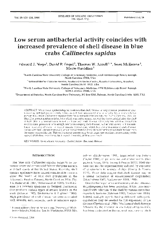 (PDF) Low serum antibacterial activity coincides with increased ...