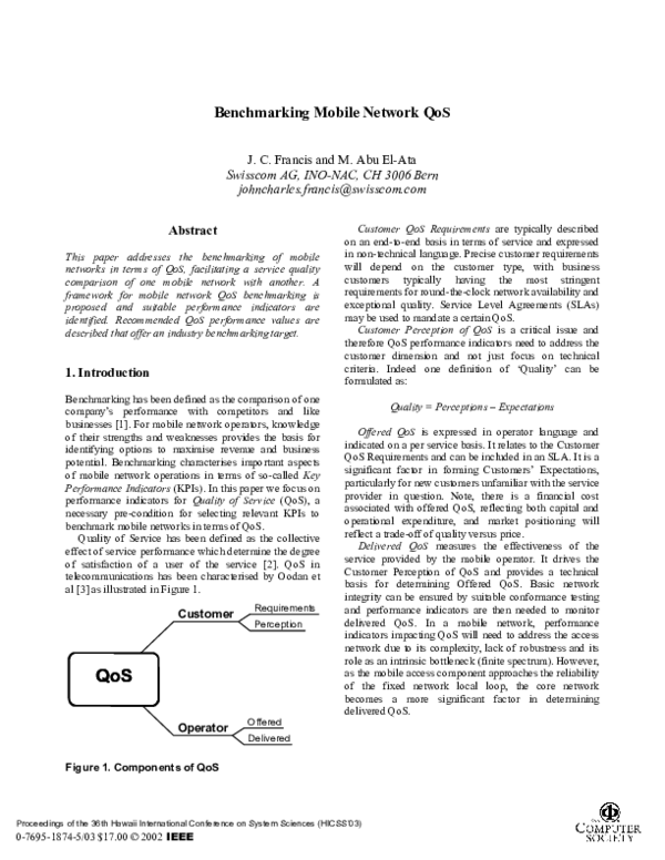 (PDF) Benchmarking Mobile Network QoS