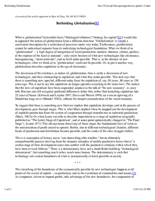 (PDF) Rethinking Globalization