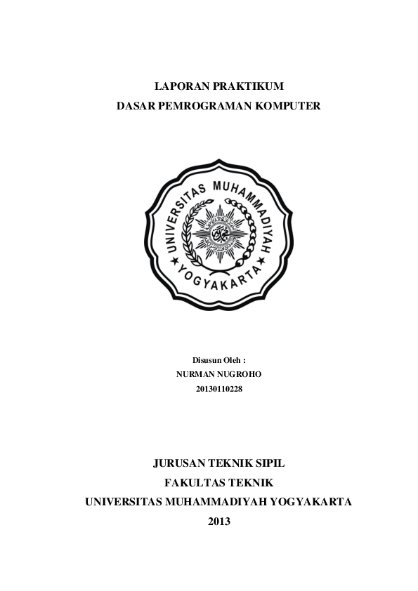 (DOC) Laporan Dasar Pemrograman Komputer (DOC) Laporan Dasar Pemrograman Komputer
