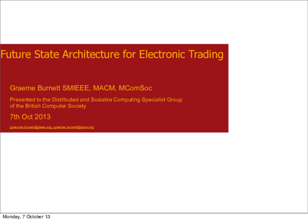 (PDF) Future State Architecture for Electronic Trading