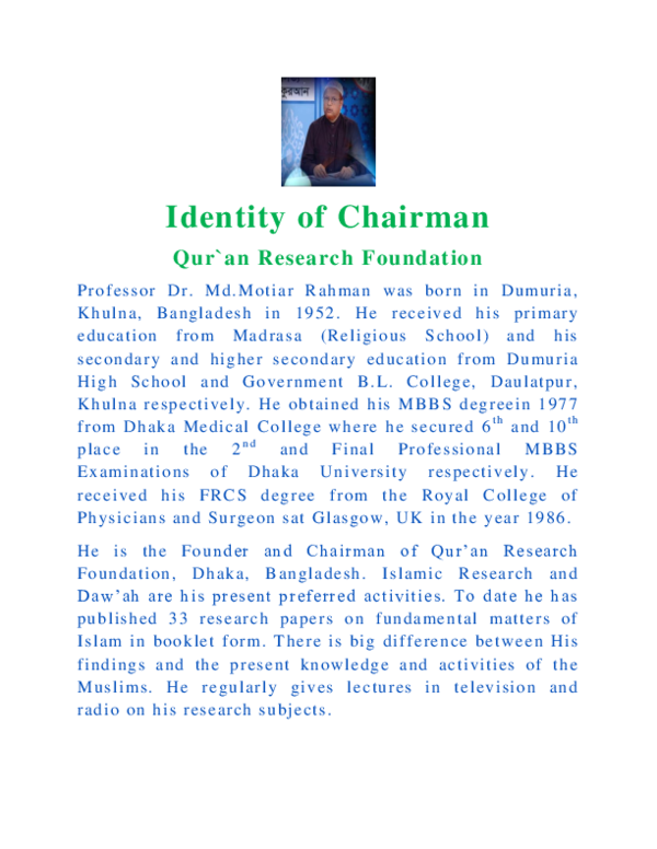 (DOC) Chairman Profile