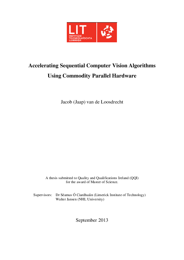 (PDF) Accelerating Sequential Computer Vision Algorithms Using Commodity Parallel Hardware