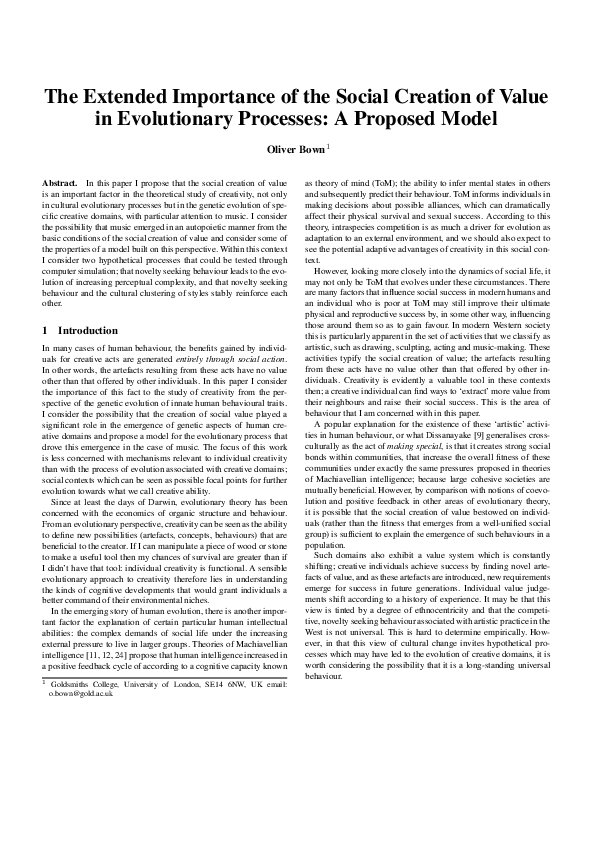 (PDF) The Extended Importance of the Social Creation of Value In ...