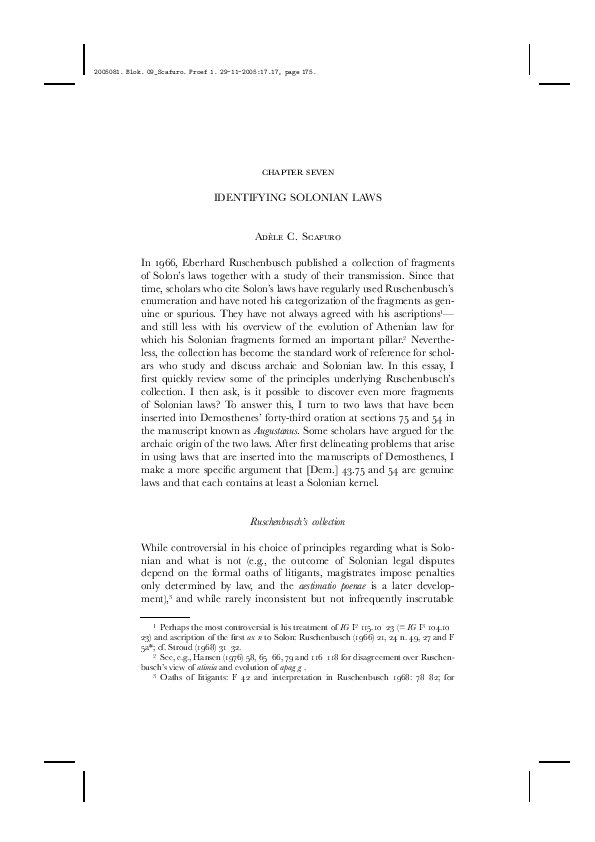 (PDF) Identifying Solonian Laws