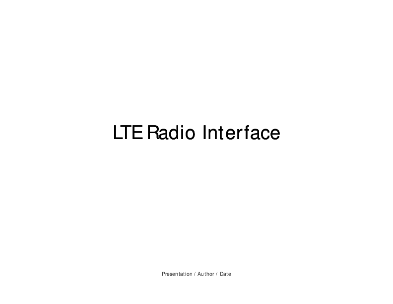 (PDF) LTE Radio Interface Part1