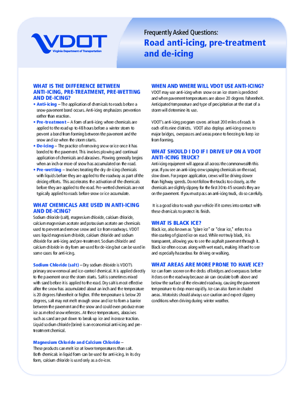 (PDF) Frequently Asked Questions: Road anti-icing, pre-treatment and de ...