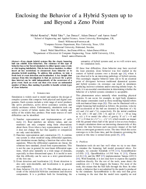 (PDF) Enclosing the Behavior of a Hybrid System up to and Beyond a Zeno ...